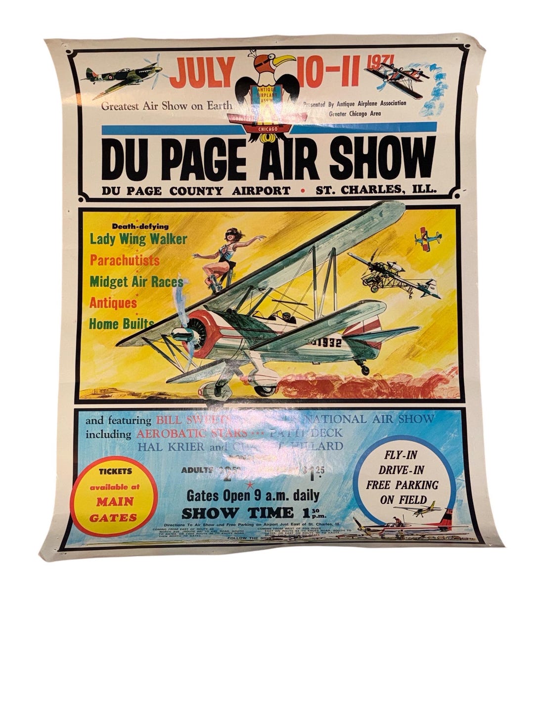 Vintage 1971 Gordon Hoff Signed Du Page Air Show Greatest on Earth St ...