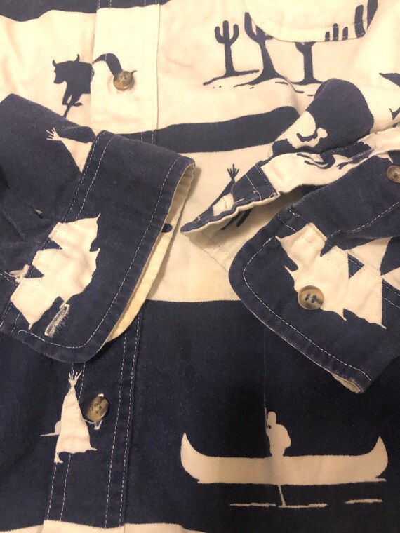 Vintage 90’s Structure Cowboys Indians Canoe Teepee W… - Gem