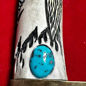 Vintage 80’s Ted Miller Native American Carved Inlaid Turquoise ...