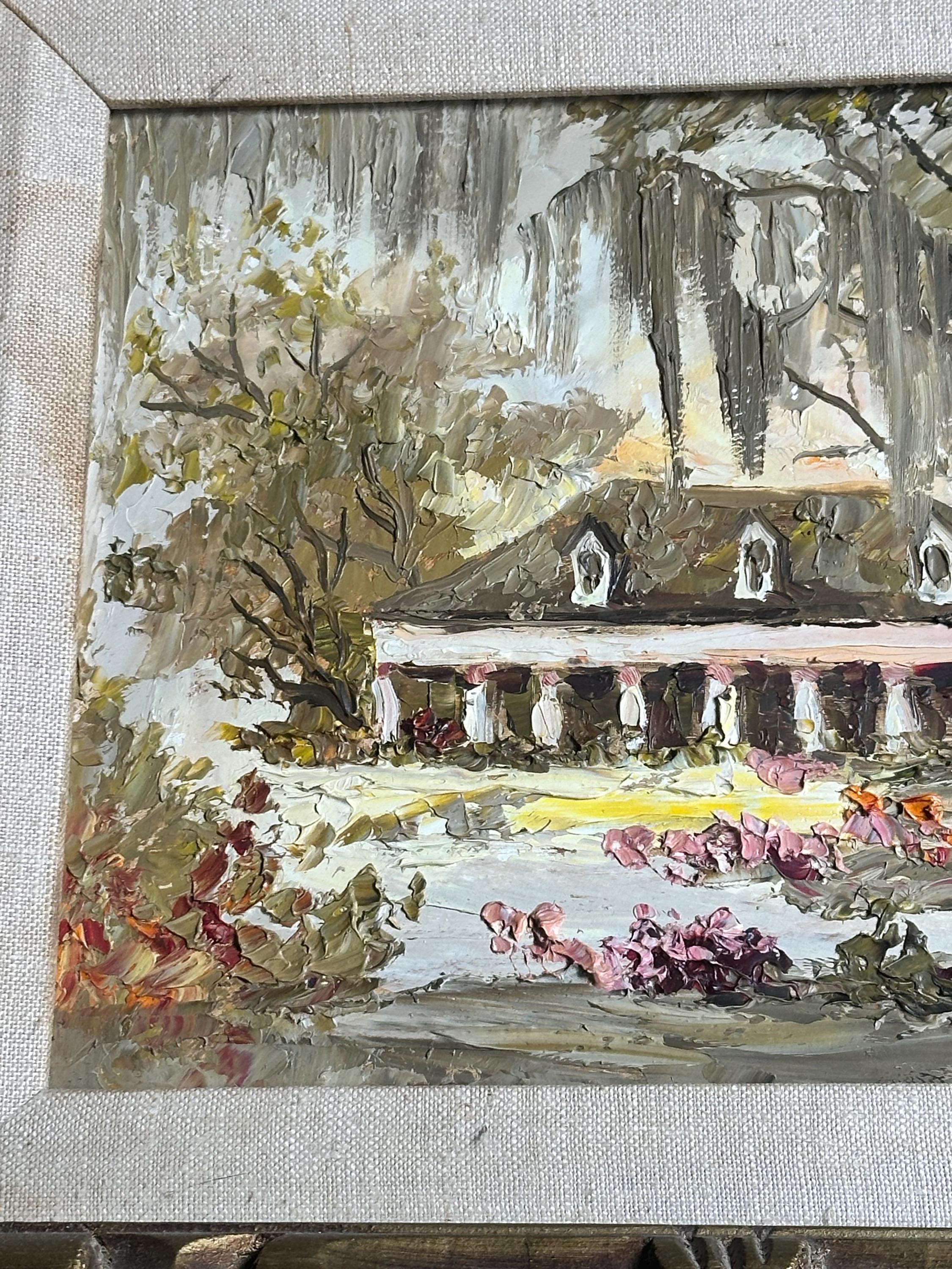 Vintage 60’s Oil Painting on Canvas MCM Frame Wood Framed 18x16 ...