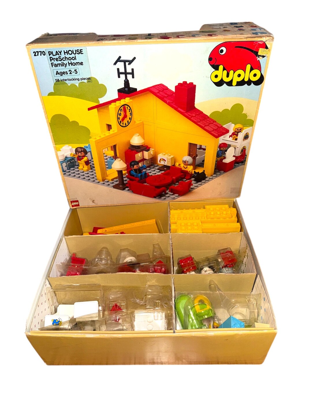 Vintage 1986 Lego Duplo 2770 Playhouse Preschool Family Home Snap ...