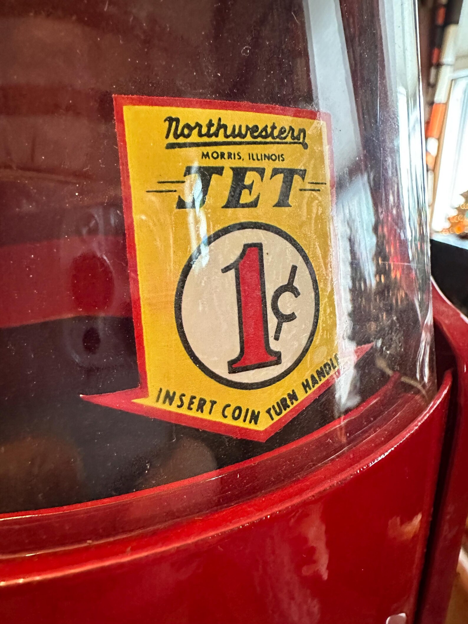 Vintage 70’s Northwestern Jet 1 Cent Red Bubblegum Candy Dispenser ...