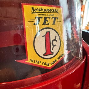 Vintage 70’s Northwestern Jet 1 Cent Red Bubblegum Candy Dispenser ...