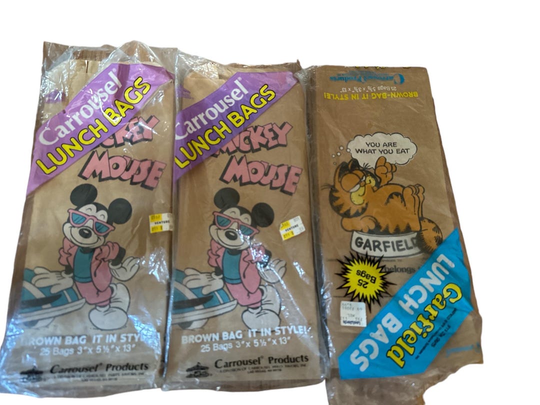 Vintage 1978 Carrousel Garfield Mickey Mouse You Are What You Eat Brown ...