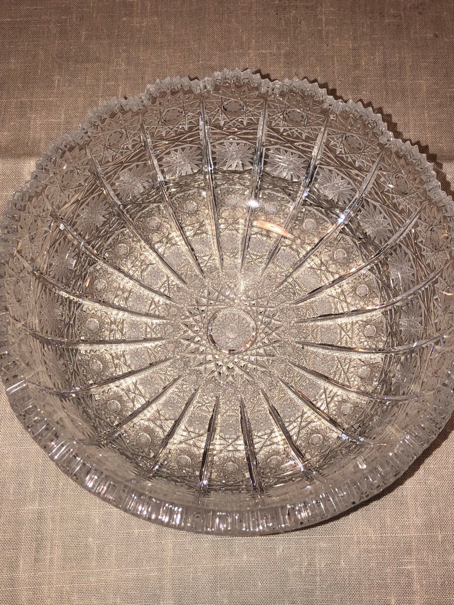 Vintage 20s American Brilliant Hobstar Cut Glass Crystal Star - Etsy