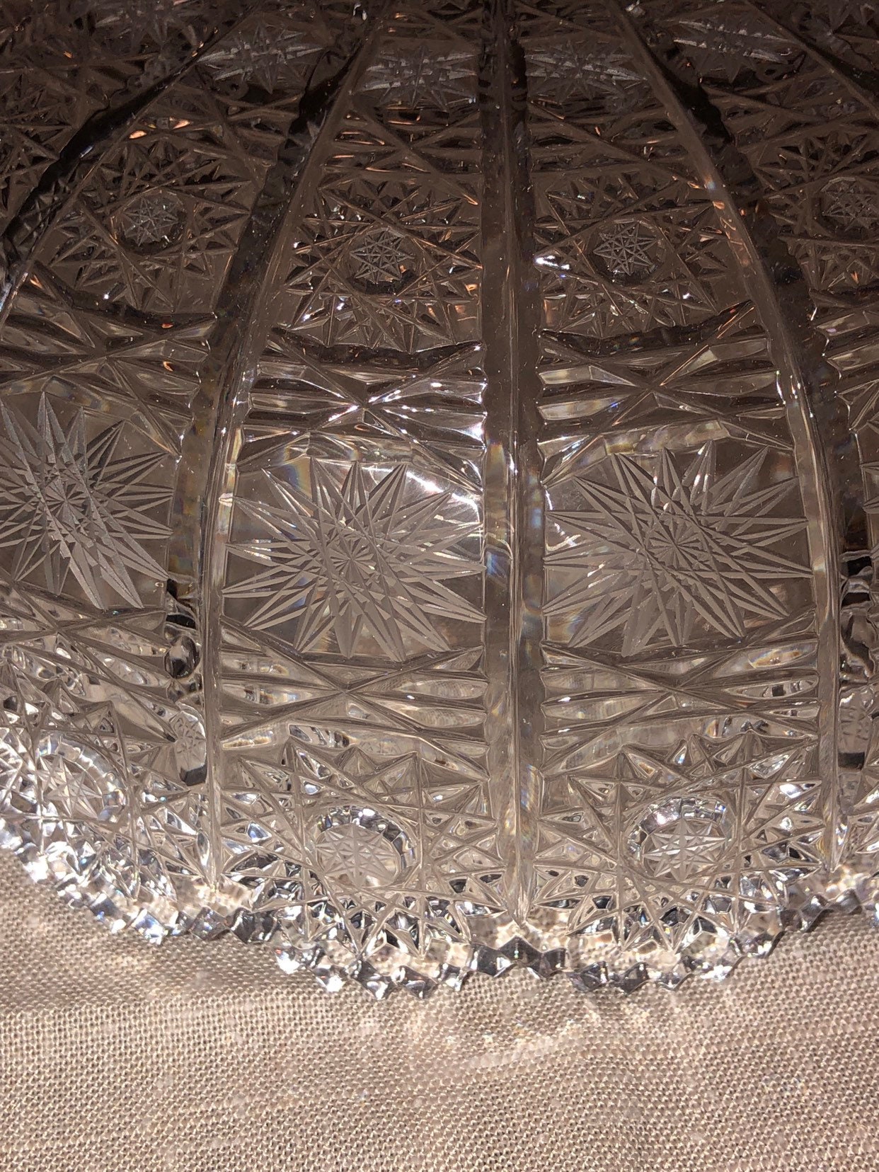 Vintage 20s American Brilliant Hobstar Cut Glass Crystal Star | Etsy