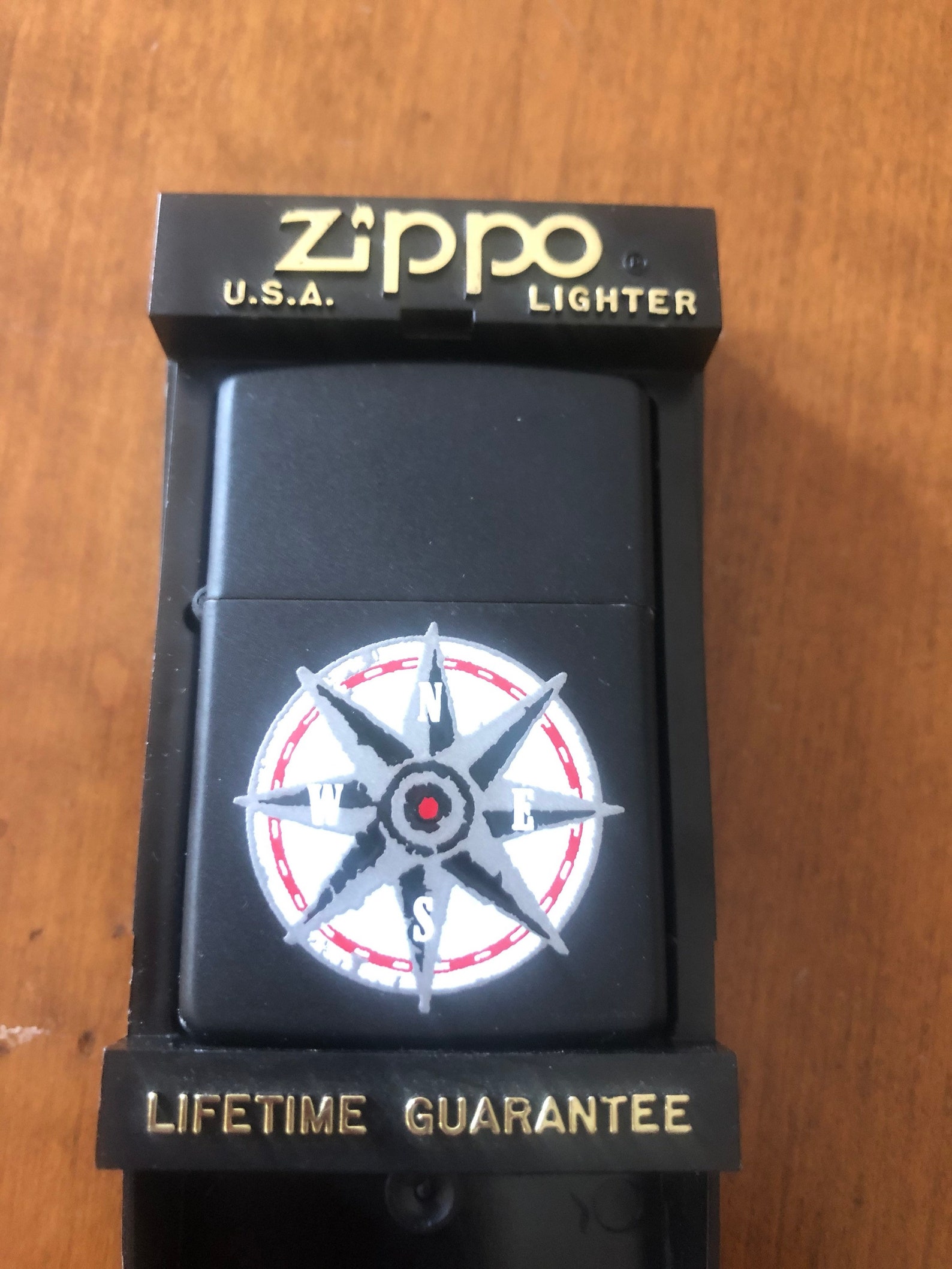 Vintage 1998 Zippo Black Compass Adventure Cigarette Lighter New Old ...