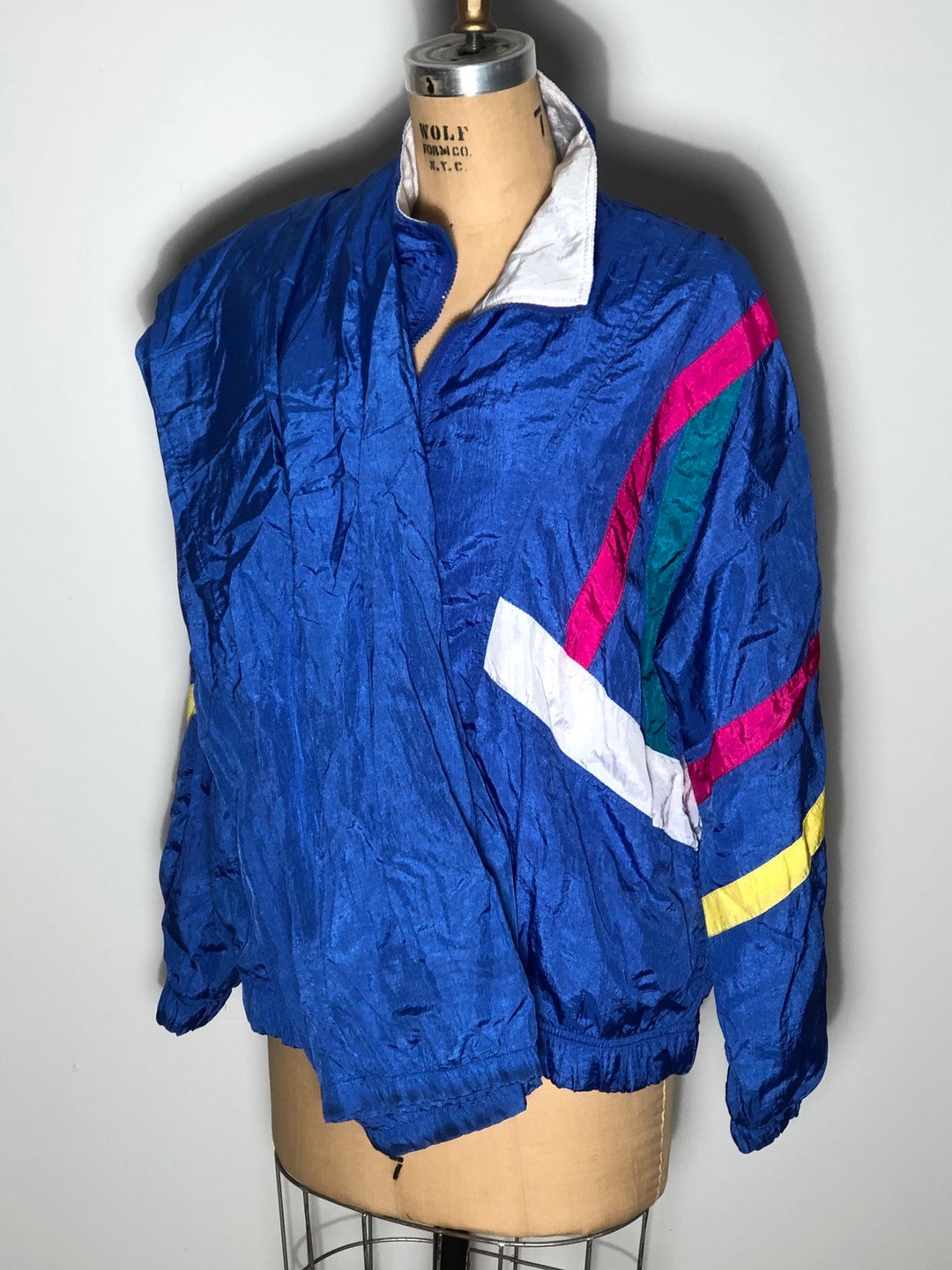 Vintage 80s Coastal Images Electric Blue Full Zip Jacket - Etsy