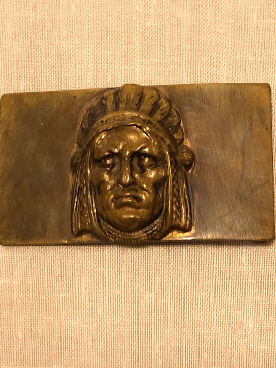 Vintage 50/60’s Bronze Repousse Native American India… - Gem