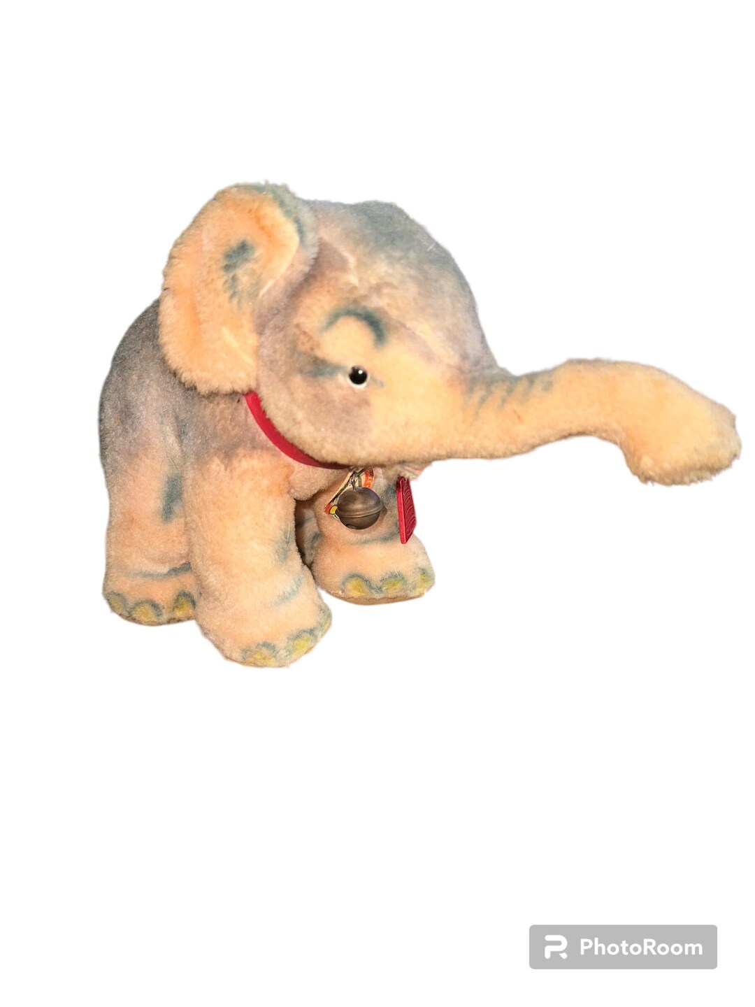 Vintage 50s Steiff Cosy Trampy FAO Schwartz 13x7 Elephant Bell Tags ...