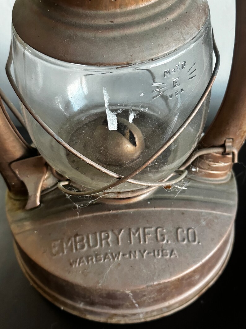Vintage 40’s Embury No 2 Air Pilot 13” Oil Lamp Lantern Bronze Tone ...