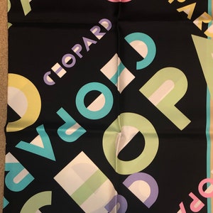 Vintage 90’s Chopard Art Deco Spell Out Logo Name Silk Colorful Wrap ...