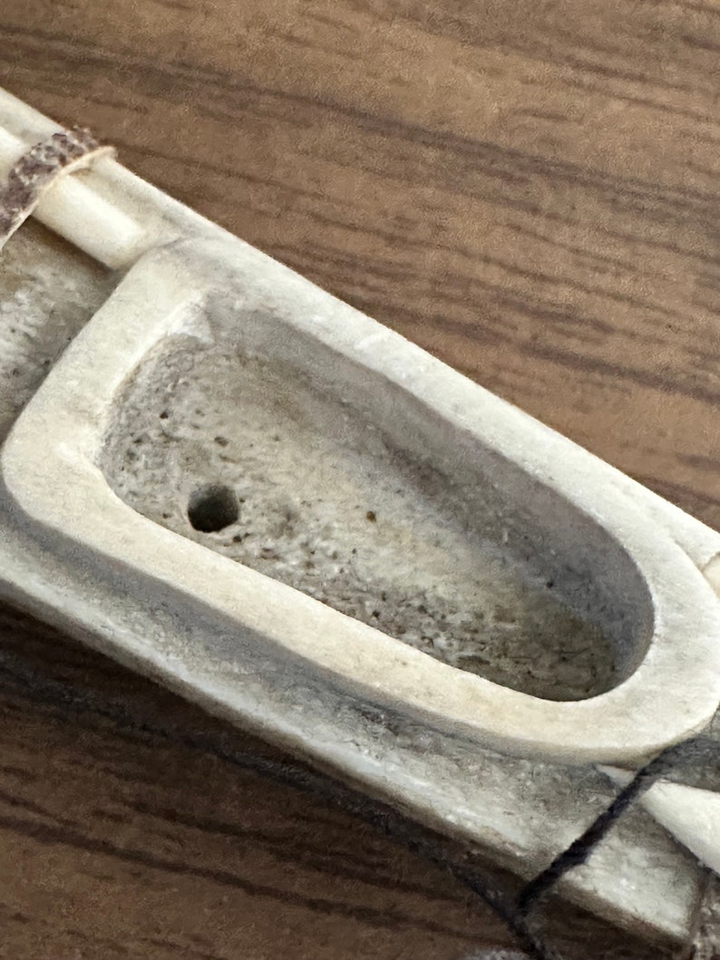 Vintage 1993 Danny Etooangat Inuit Hand Carved Bone 6” Kayak Canoe ...