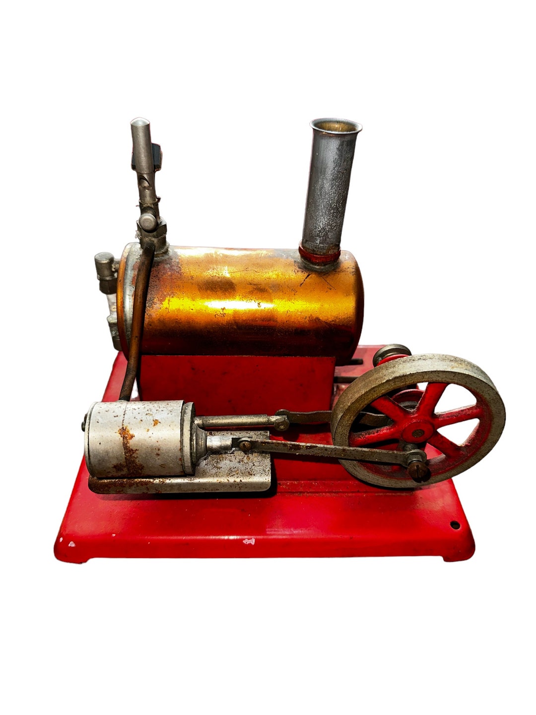 Vintage 50’s Empire Copper Barrel Electric Water Steam Engine Toy Made ...