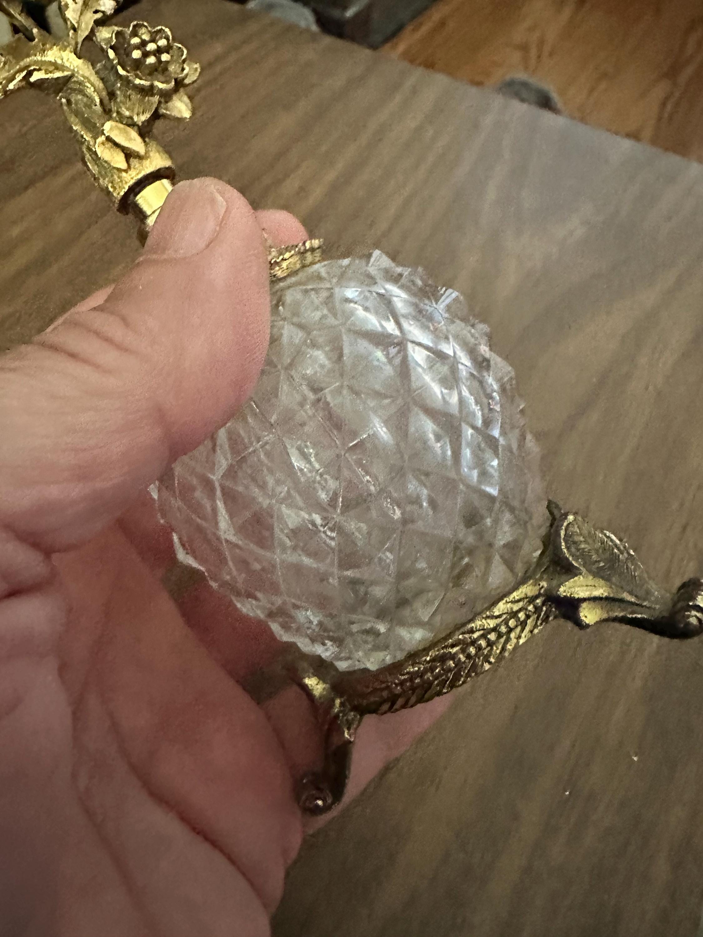 Vintage 50’s Matson Glass Ormolu Gold Gilt Hollywood Regency Glam 6 ...