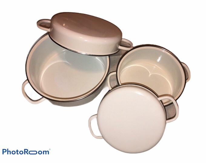 Vintage 60’s MCM Mid Century Modern Domus Line Germany White Enamel 4 ...