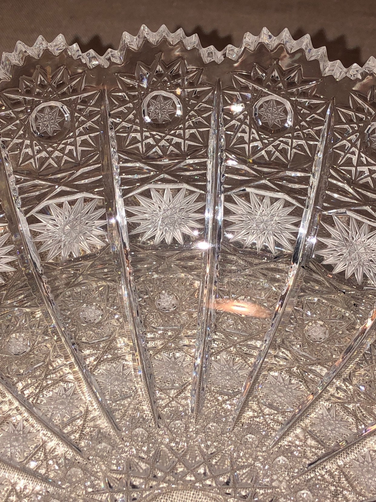 Vintage 20s American Brilliant Hobstar Cut Glass Crystal Star | Etsy