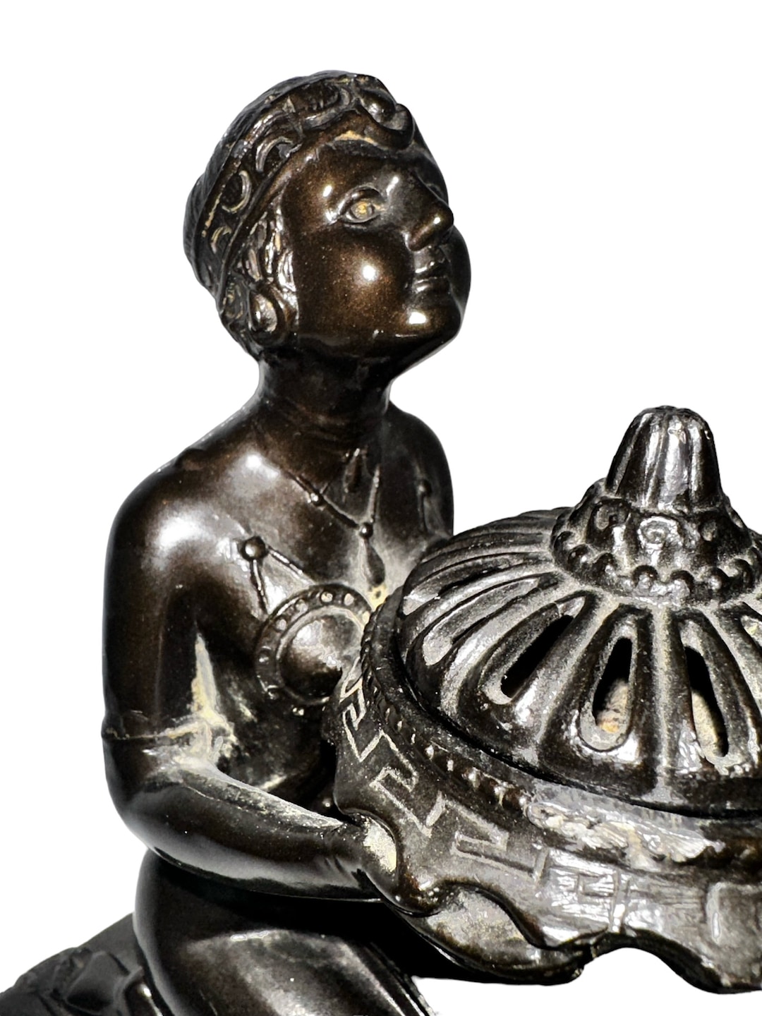 Vintage 1923 Louis V Aronson Art Deco Nouveau Kneeling Art Metal Works ...