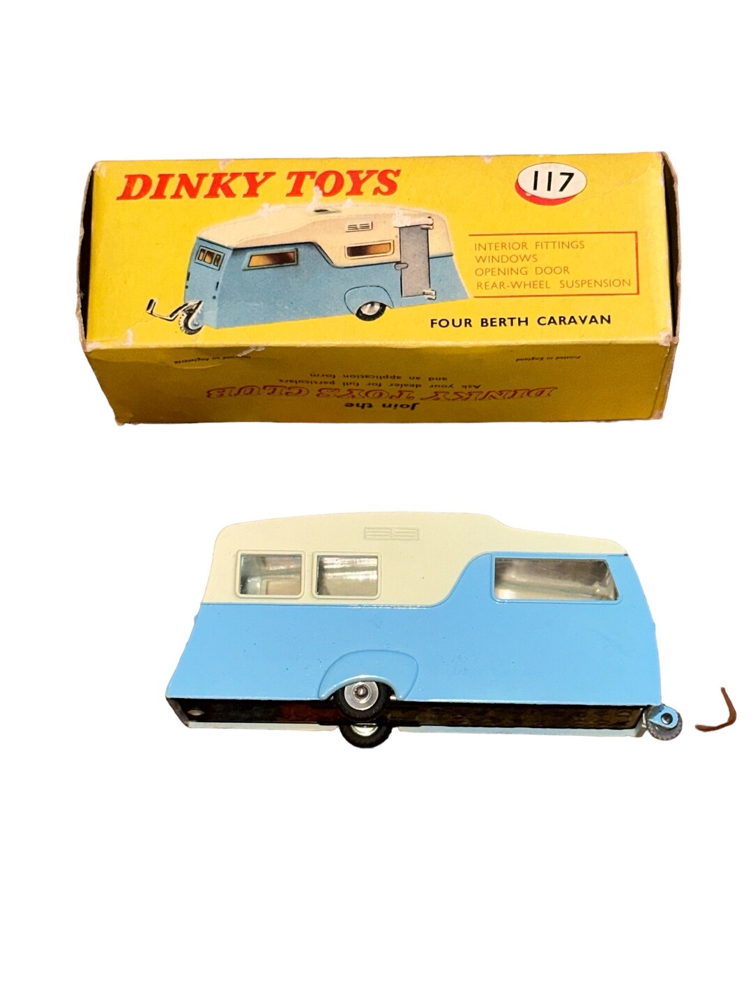 Vintage 60’s Dinky Toys 117 Four Berth Caravan Made in England Meccano ...