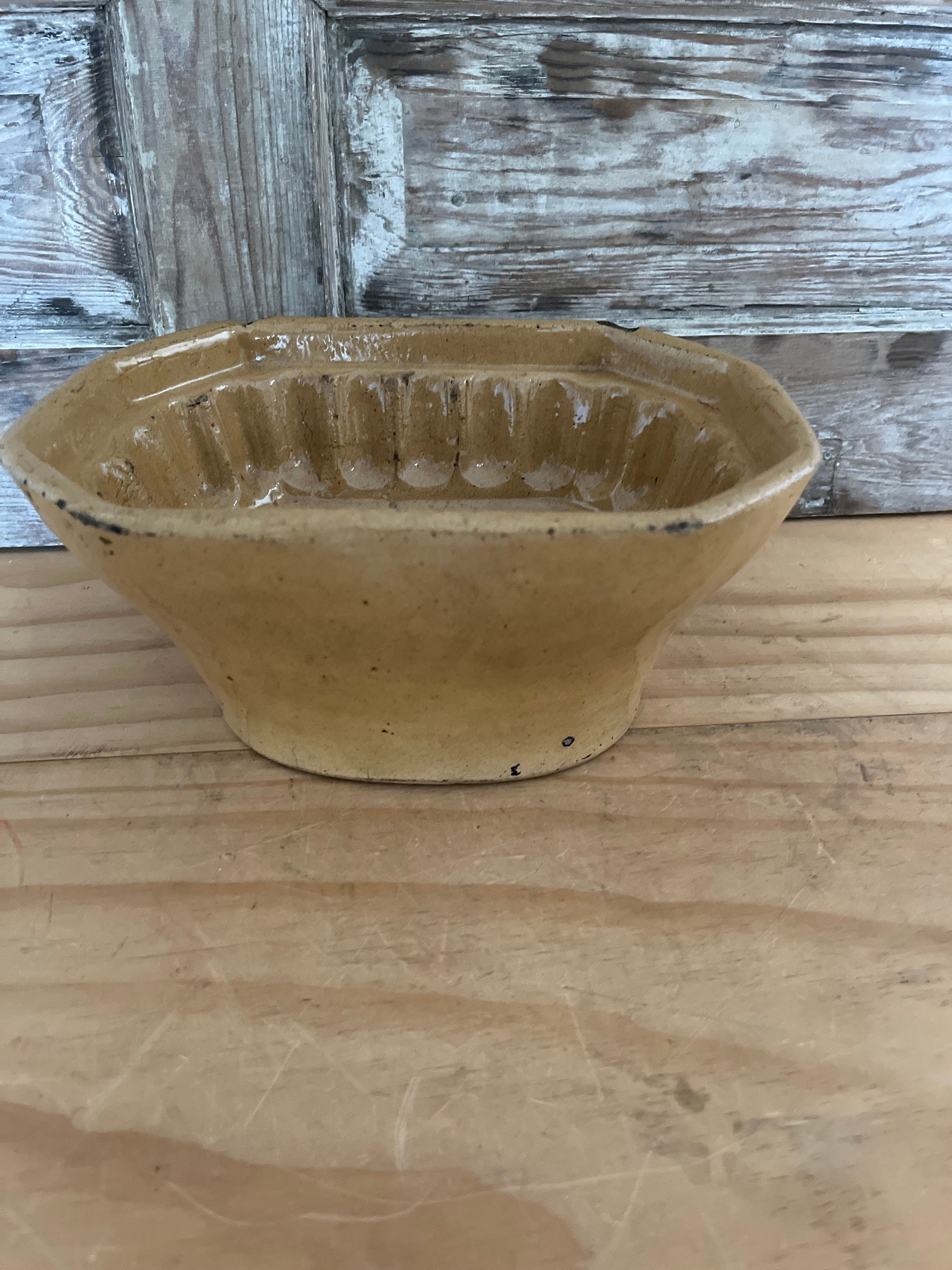 Antique Stoneware Pudding Mold Yellow Ware - Etsy