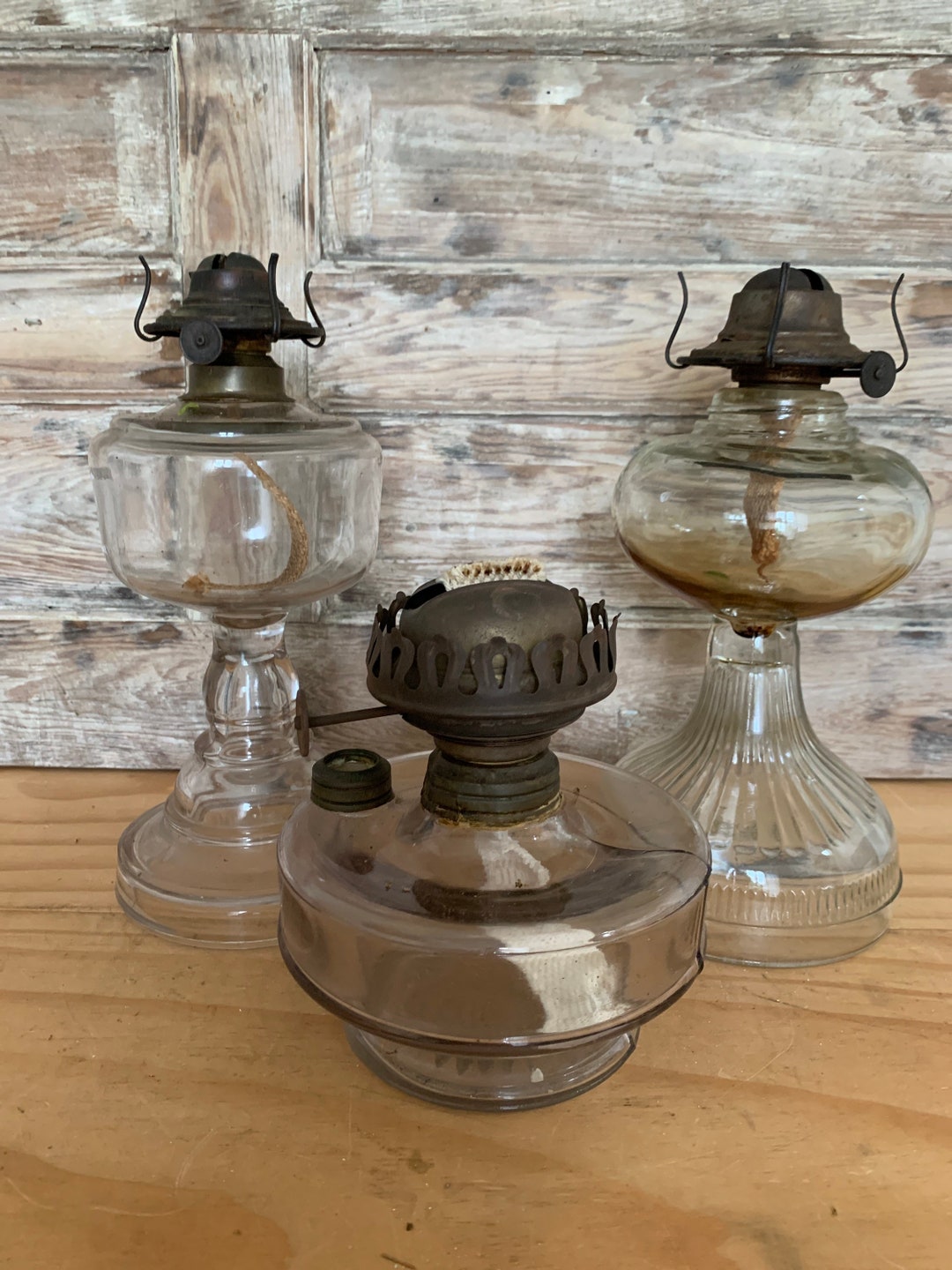 Antique Glass Oil Lamps - Etsy