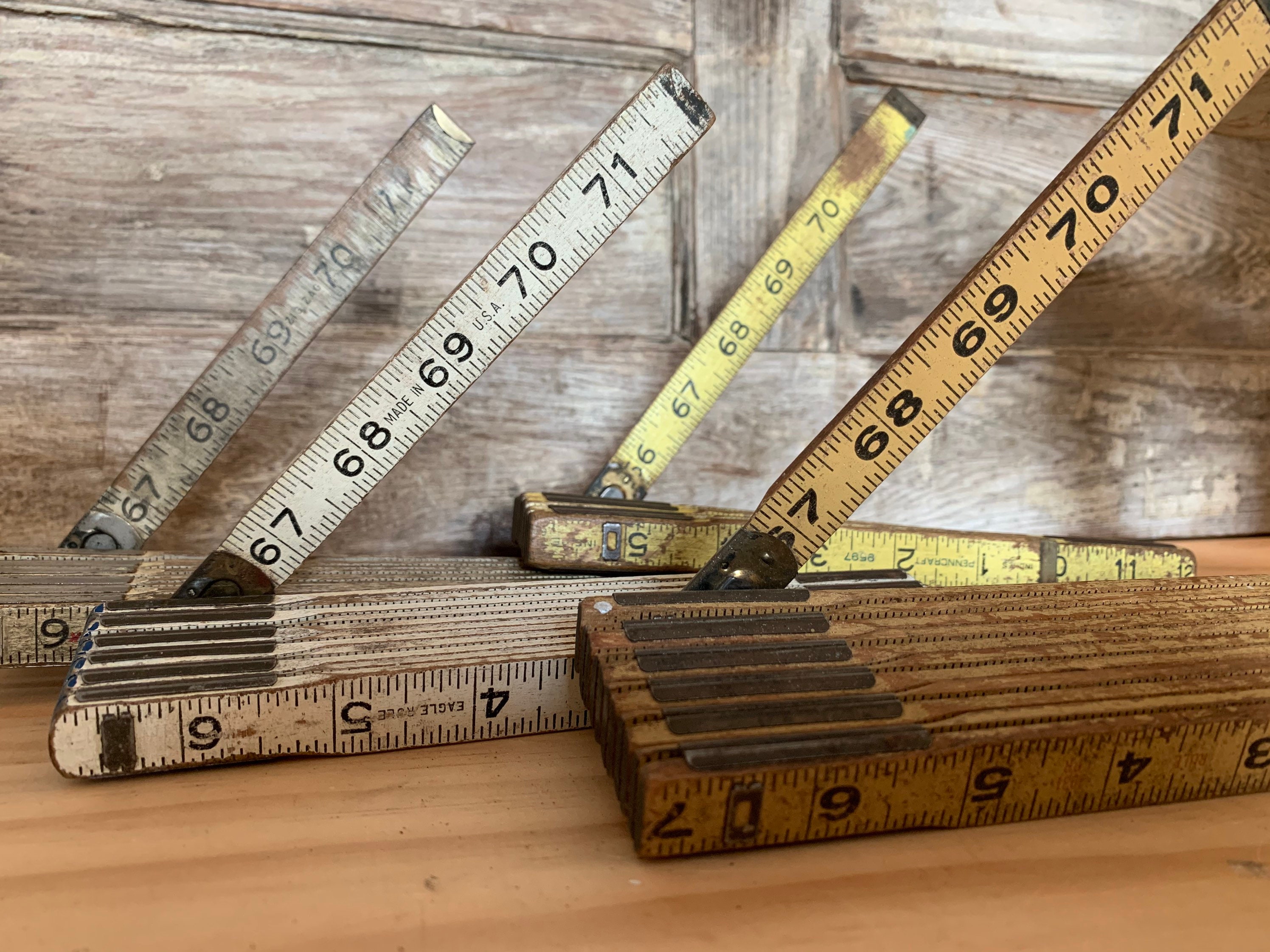 Vintage wood folding rulers craftsman stanley | Etsy