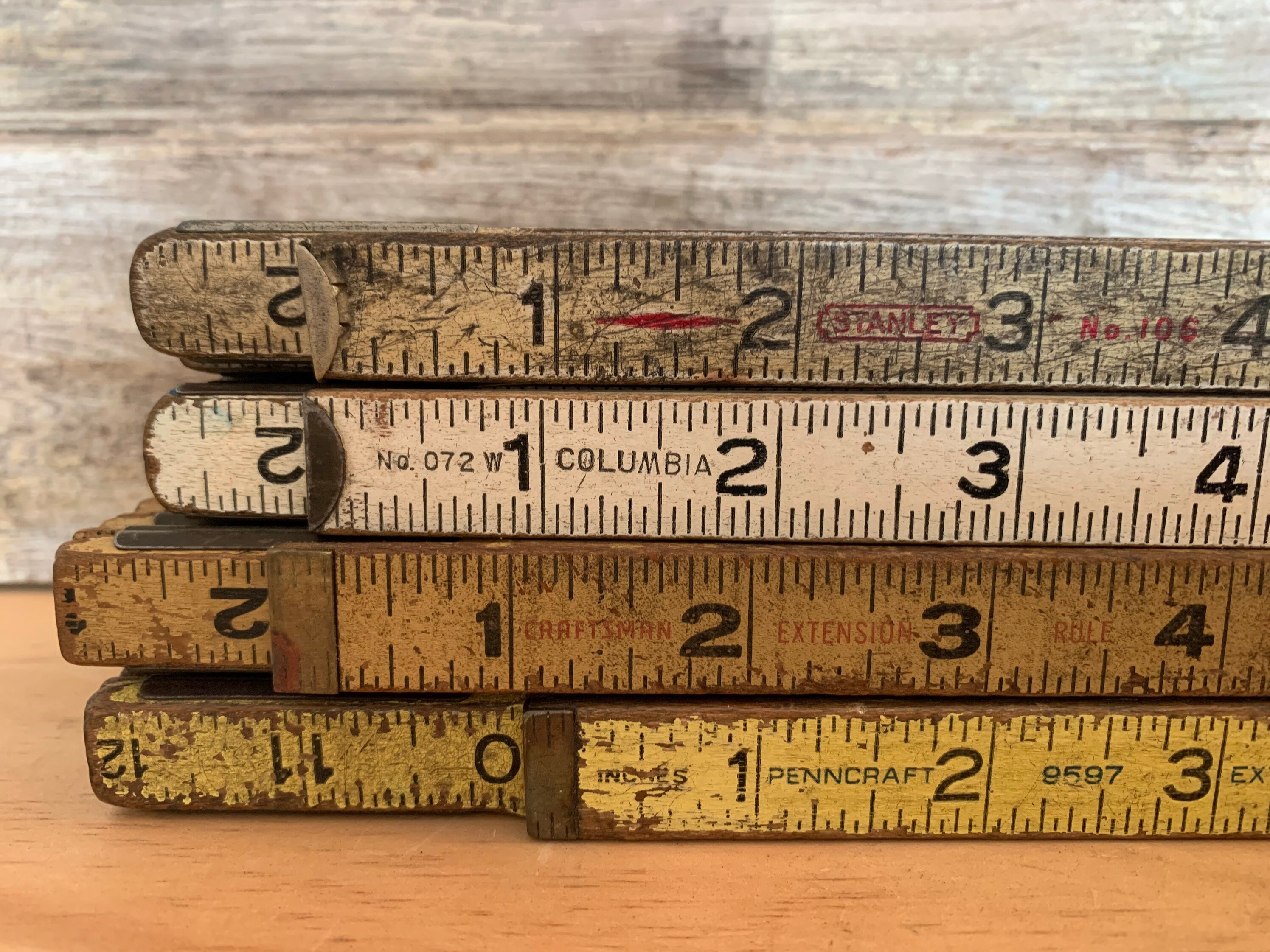 Vintage Wood Folding Rulers Craftsman Stanley - Etsy