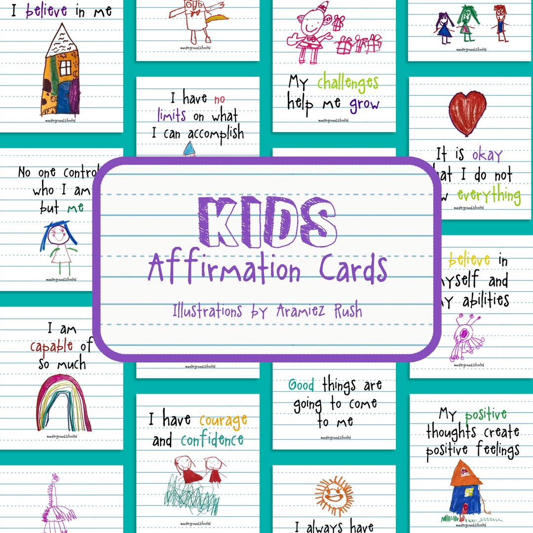 Kids Affirmation Cards (36 Total) - Etsy