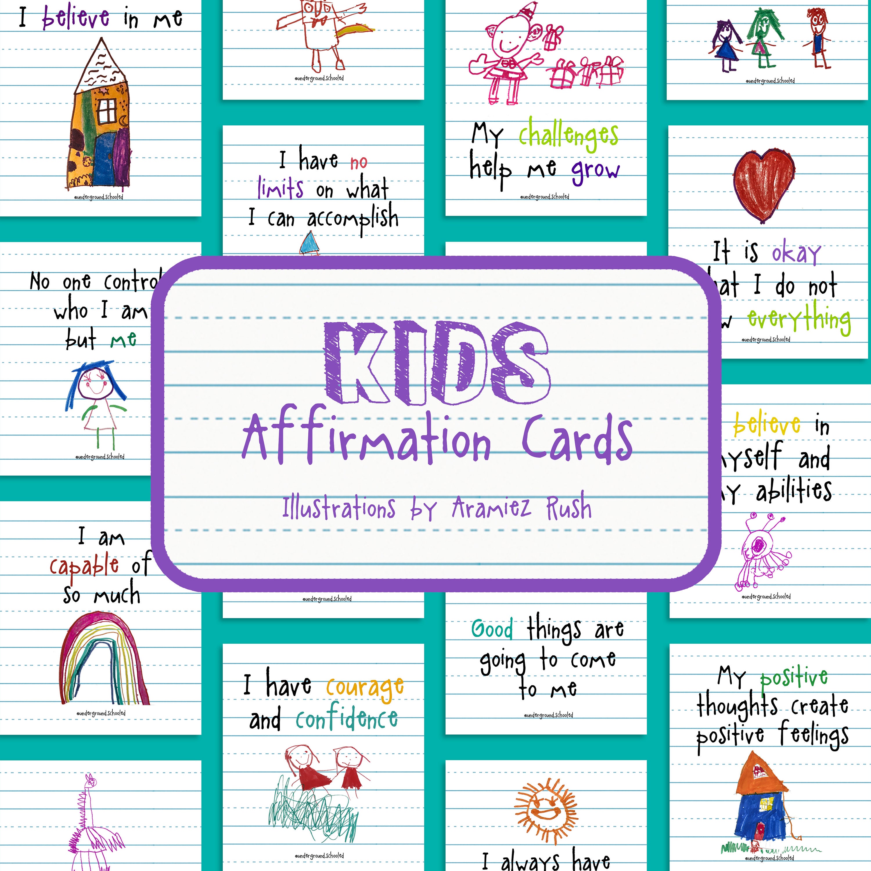 Kids Affirmation Cards (36 Total) - Etsy