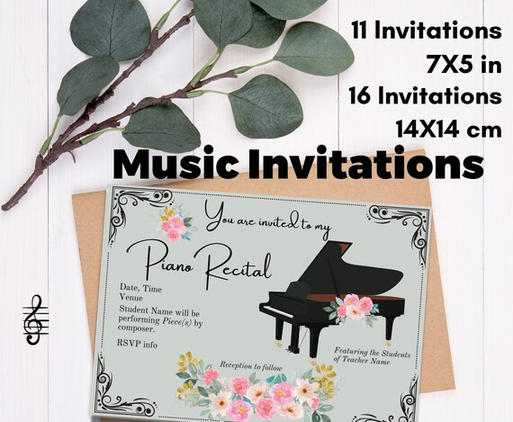 40 Editable CANVA Templates Piano Invitations Thank You - Etsy