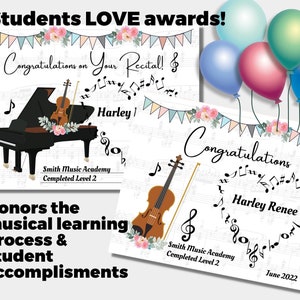 20 Editable CANVA Templates, Certificate, Award, Piano, Violin, Music ...