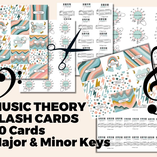 Printable Music Note Flash Cards - Etsy