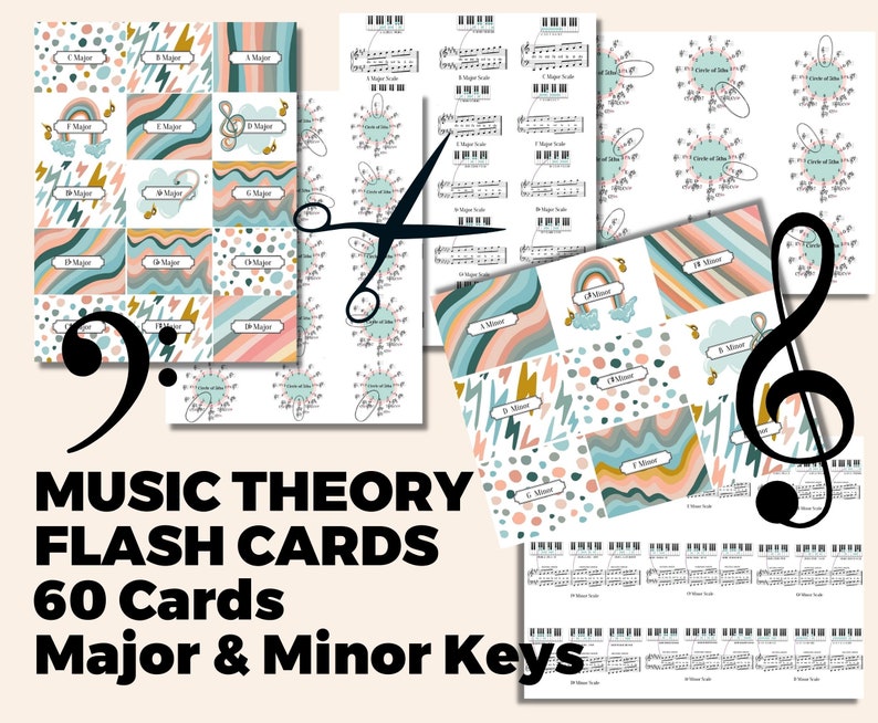 Music Theory FLASH CARDS, Printable, Music Teachers, Music Students ...