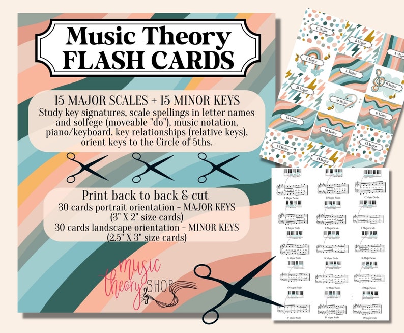 Music Theory FLASH CARDS, Printable, Music Teachers, Music Students ...