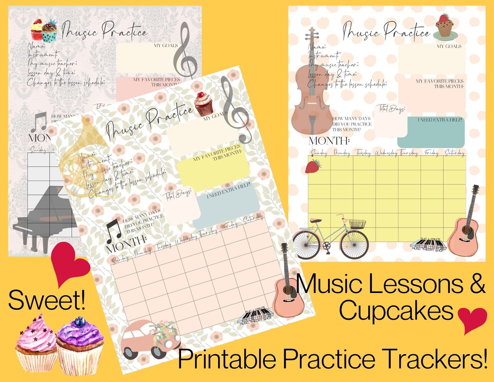 PRACTICE CHARTS, Music Practice Tracker, Music Lessons, Music Progress ...