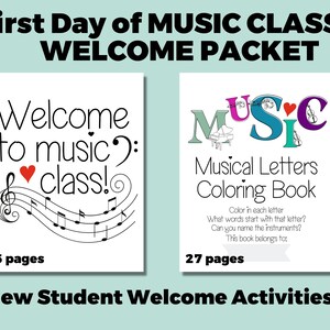 Music Class STUDENT ACTIVITY Welcome Pages Coloring Book - Etsy