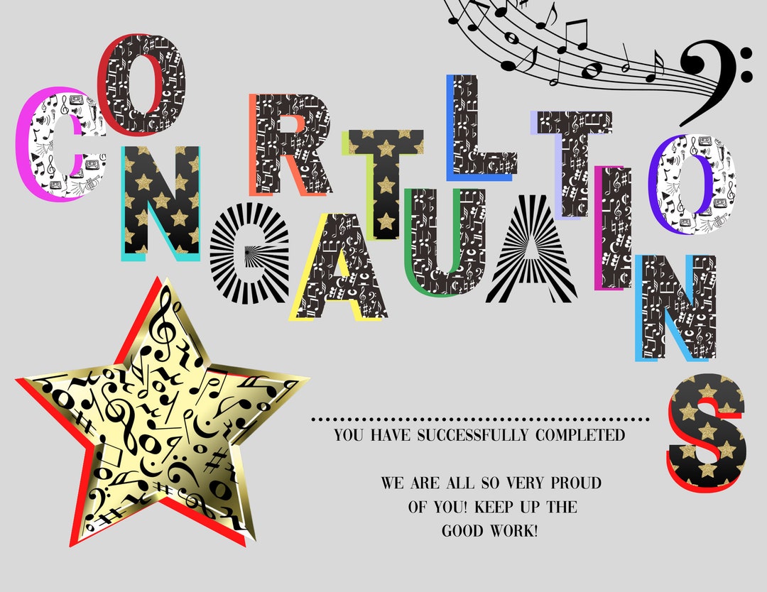 MUSIC CERTIFICATE, Award, Achievement, Printable Certificate of ...