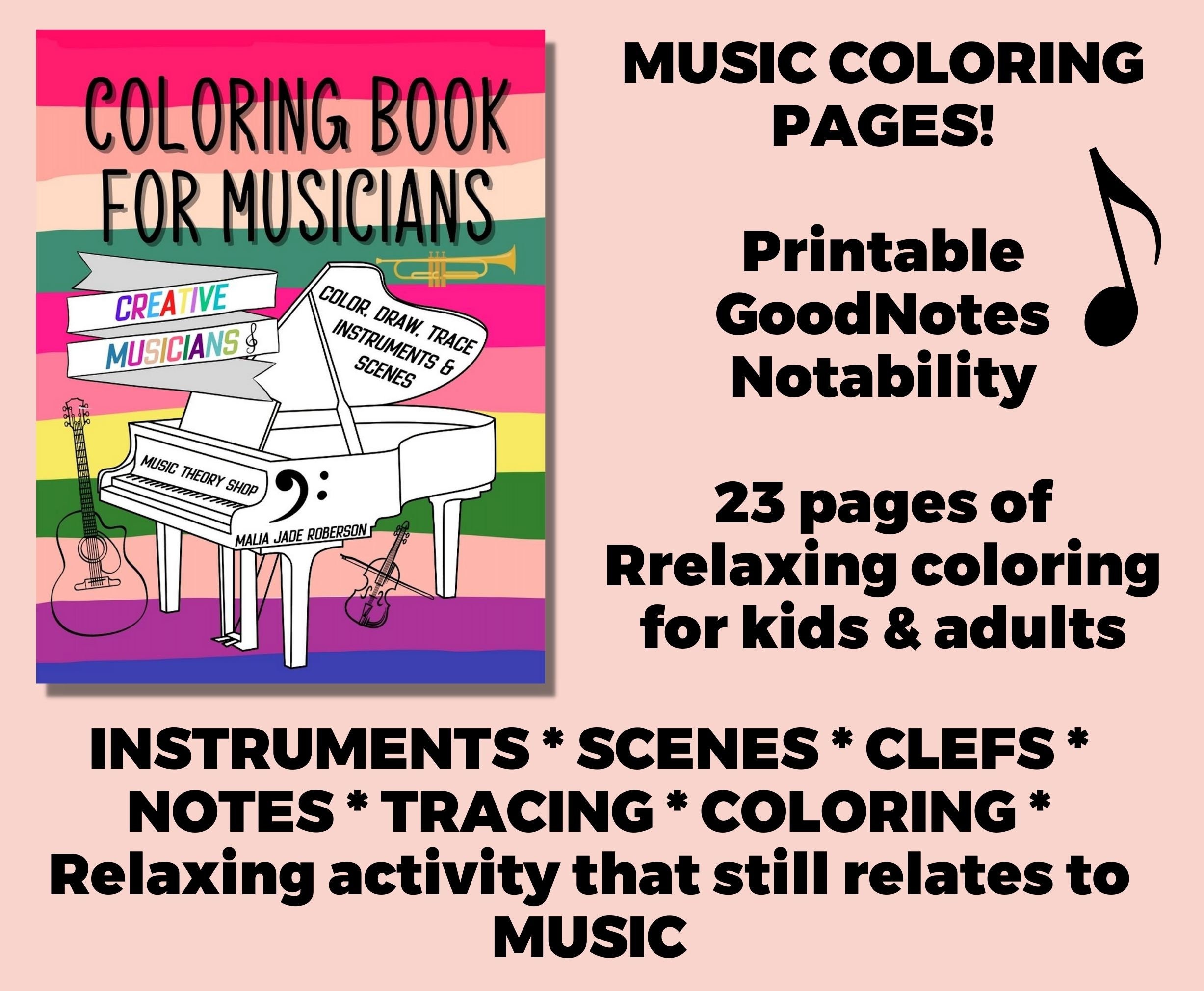 Coloring Book Children Pages Of Music Notes