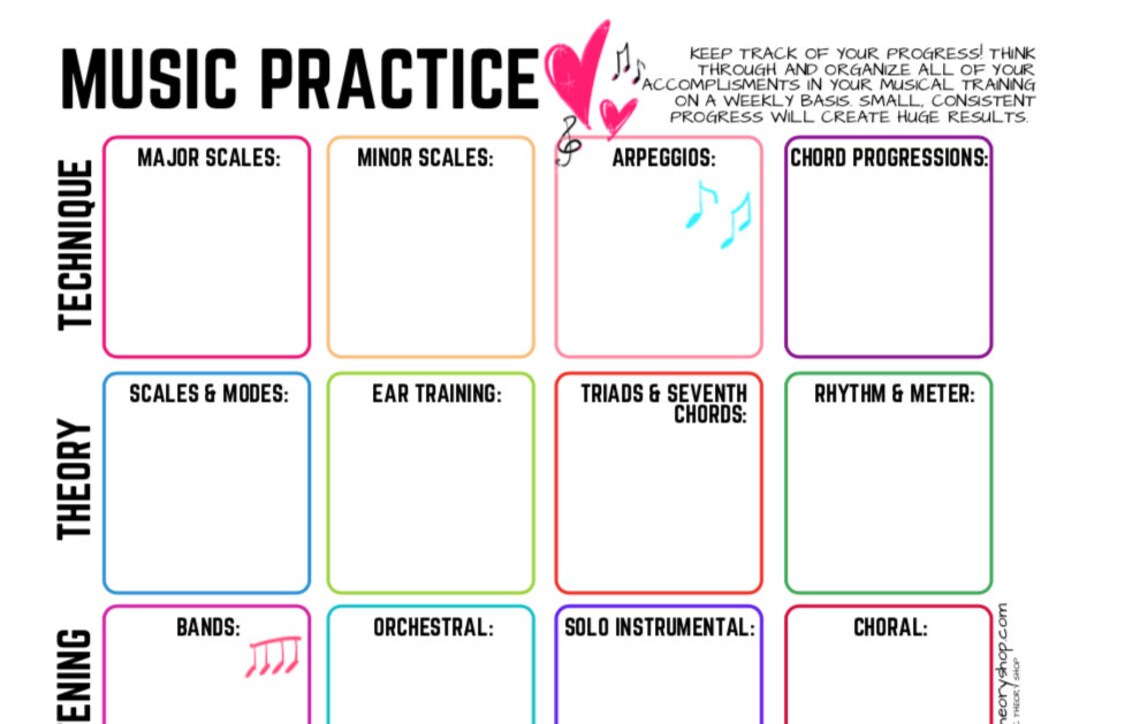 PRACTICE CHARTS Music Practice Tracker Music Lessons Music - Etsy