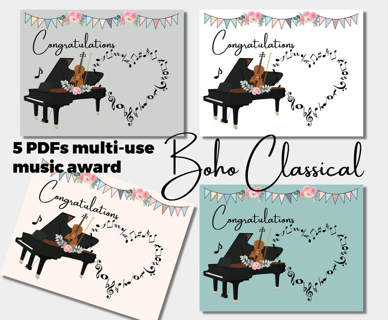 15 Printable Music AWARDS, Piano Recital, Violin Recital, Multi-use ...