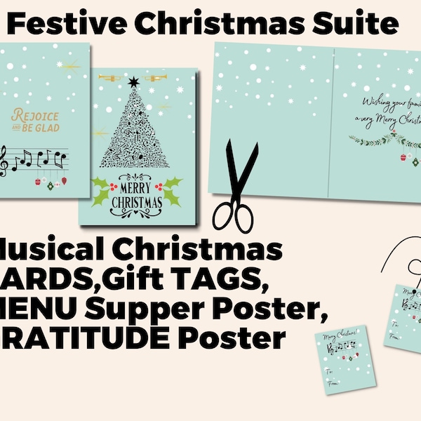 Music Themed Christmas Cards - Etsy