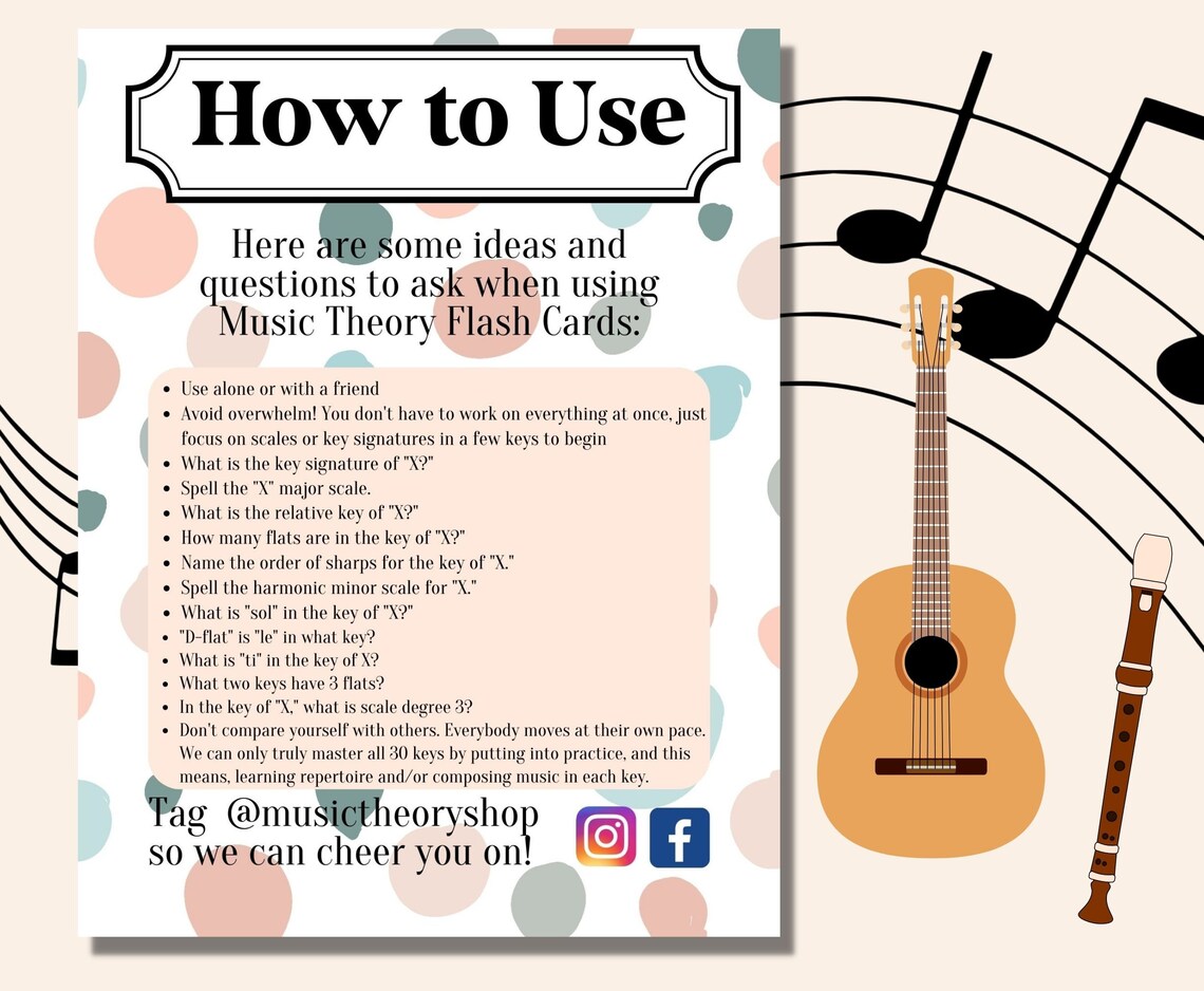Music Theory FLASH CARDS, Printable, Music Teachers, Music Students ...