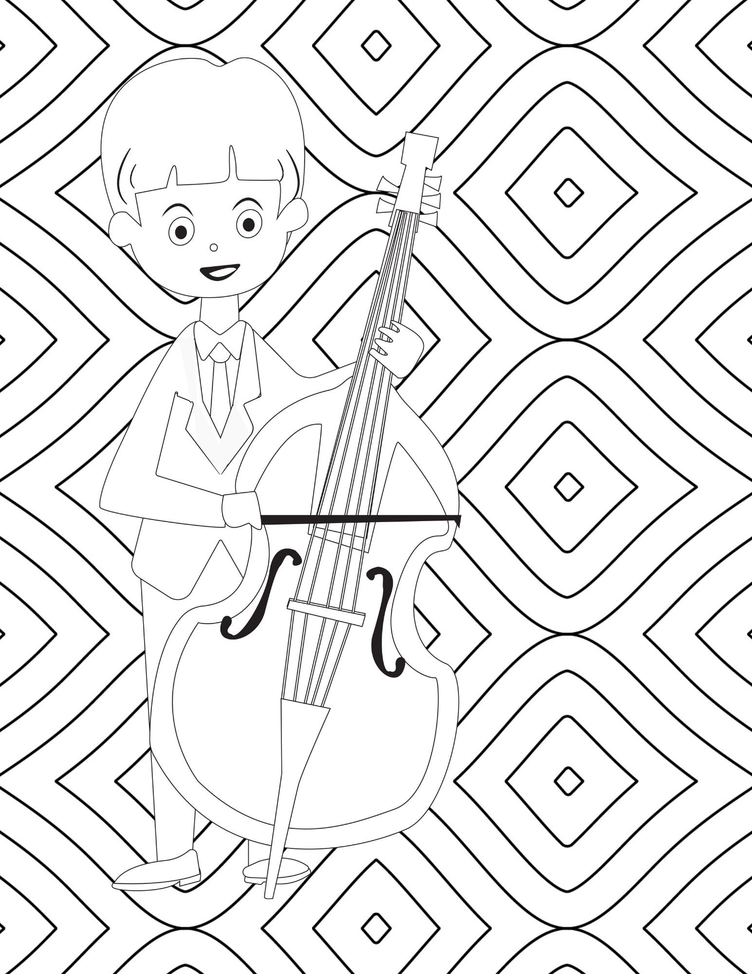 MUSIC COLORING Pages, Printable, Musicians Activity, Instruments, Music ...