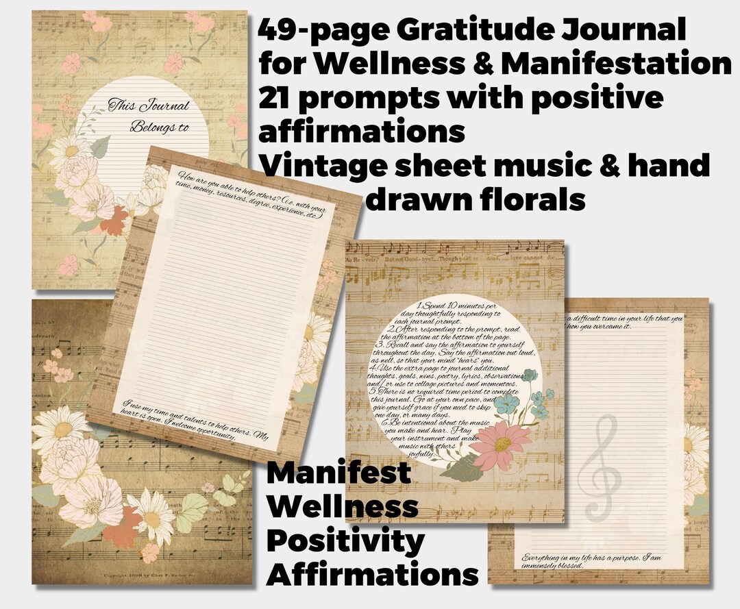 DIGITAL JOURNAL, 21-day Gratitude Journal, Wellness Prompts, Positive ...