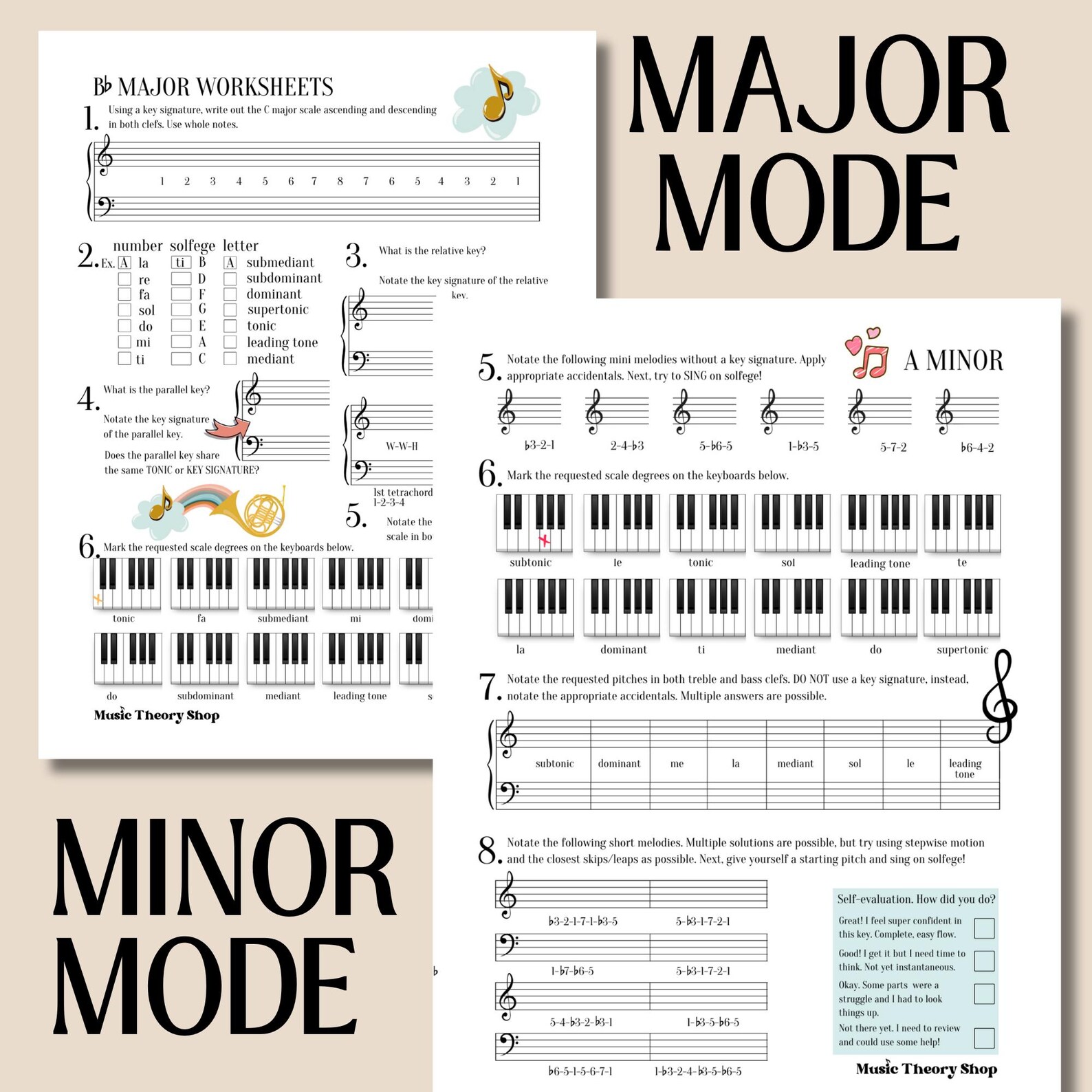 Music Theory Worksheets | 30 Weeks of Assignments, Scales, Key ...
