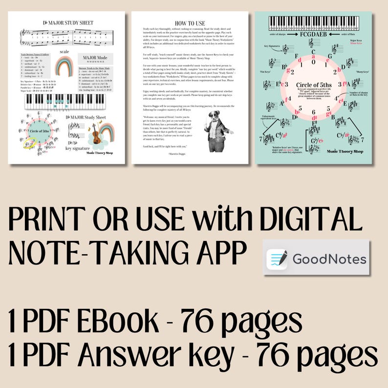 Music Theory Study & Practice Sheets | 30 Wks Music Theory Assignments ...