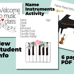 Music Class STUDENT ACTIVITY Welcome Pages Coloring Book - Etsy