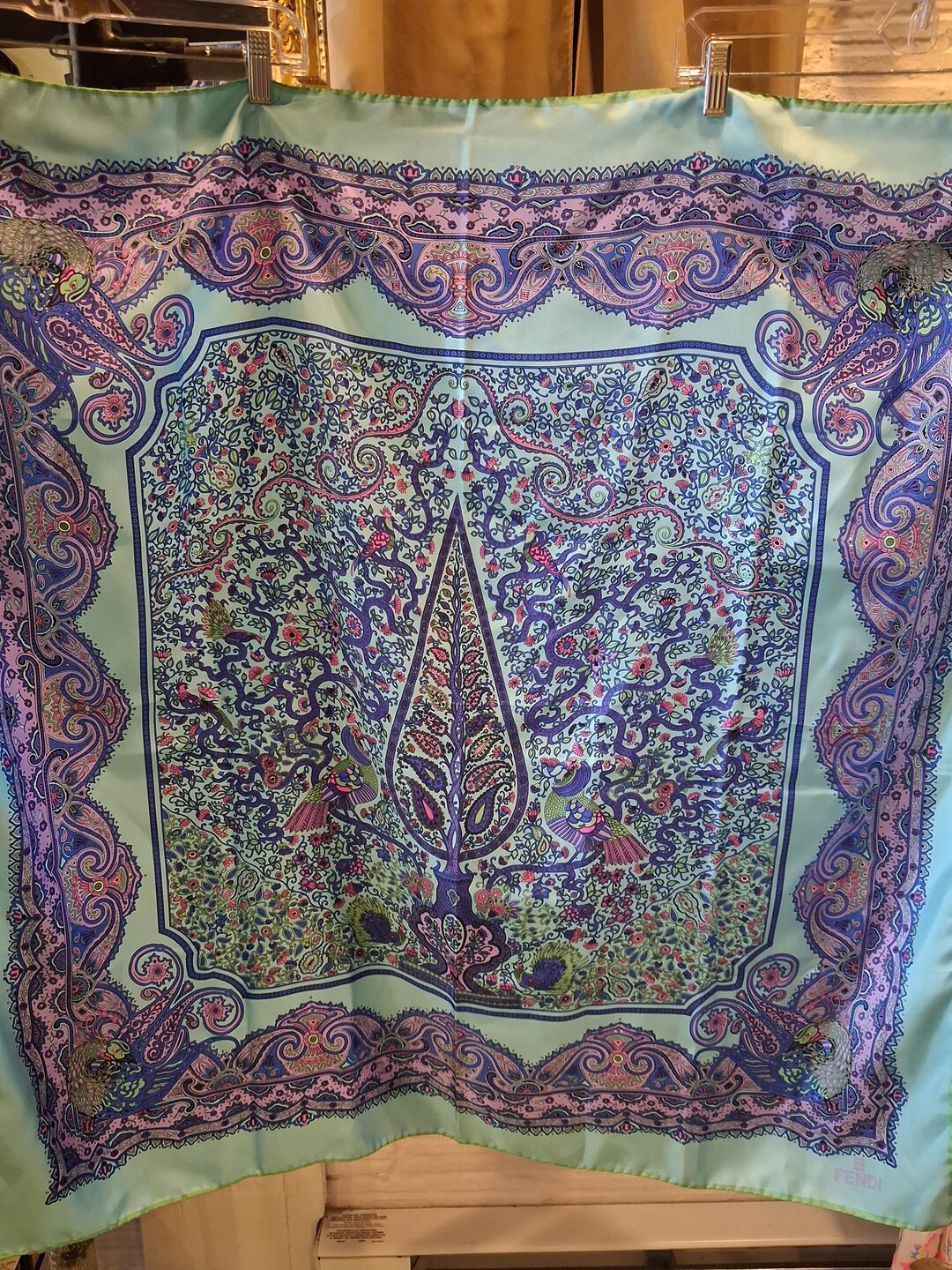 Vintage Fendi Silk Tree of Life Scarf - Etsy