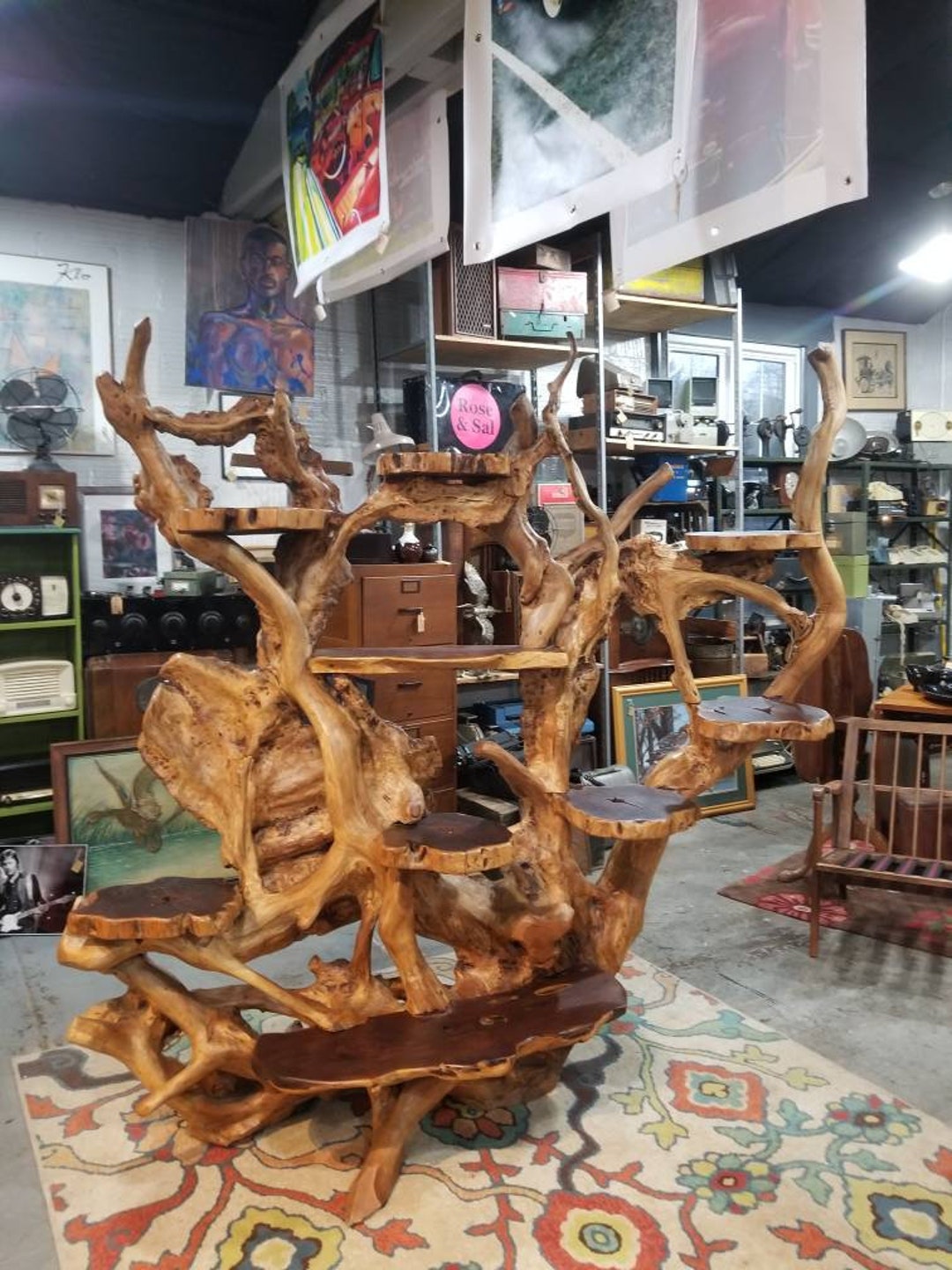 Philippine Live Edge Teak Root System Shelving Unit - Etsy