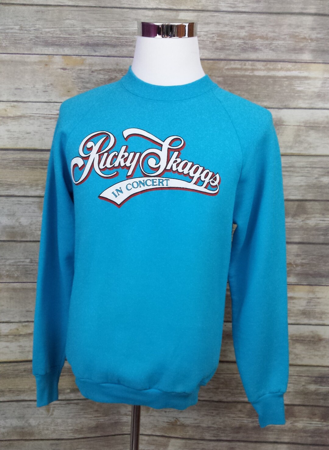 Ricky Skaggs in Concert Original Vintage Blue 50/50 Sweater | Size Men ...